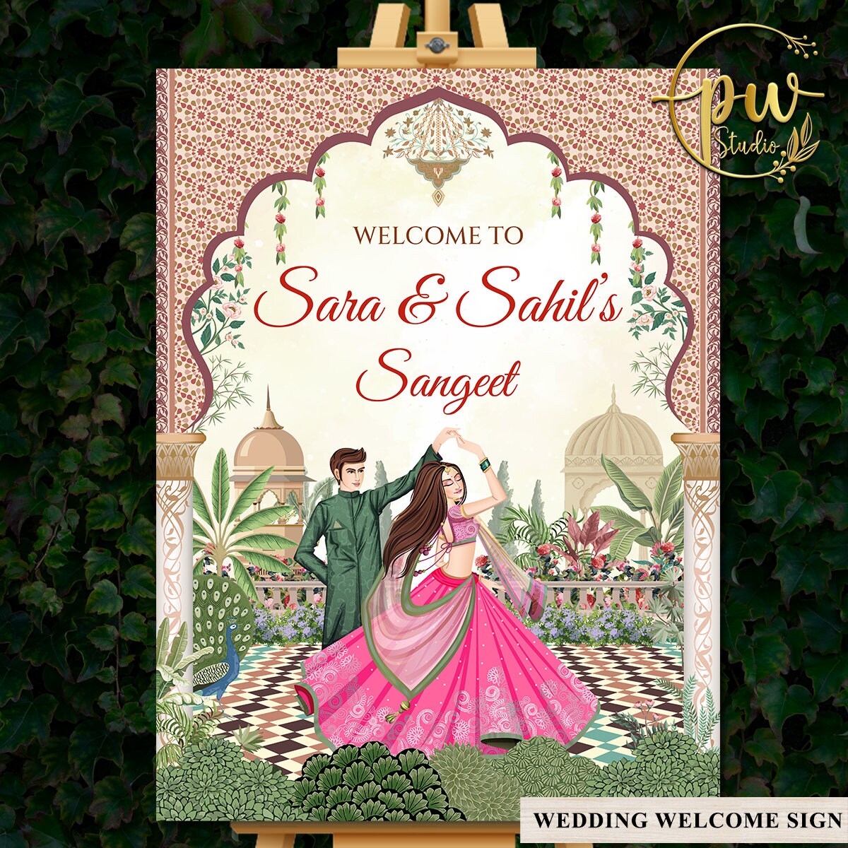 Indian Sangeet Signs Welcome to Sangeet Decor, Sangeet Welcome Sign ...