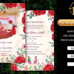 Punjabi Wedding Card as Sikh Wedding Card, Anand Karaj Invitation ...