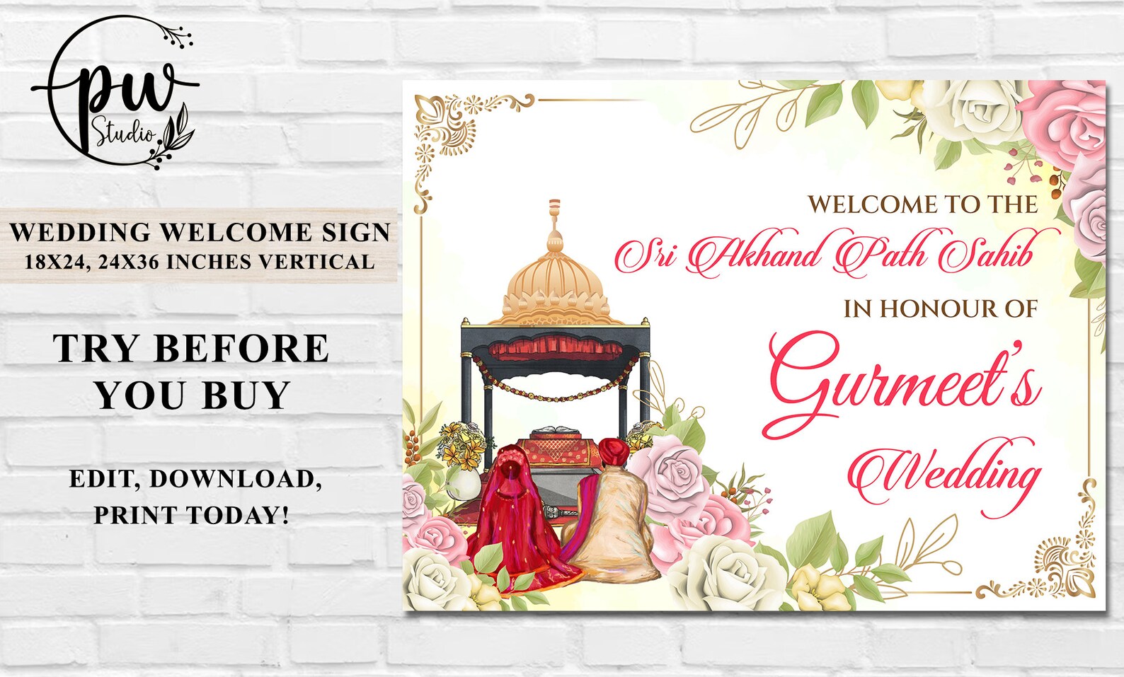Buy Akhand Paath Sign Welcome & Akhand Path Welcome Sign, Akhand Path ...