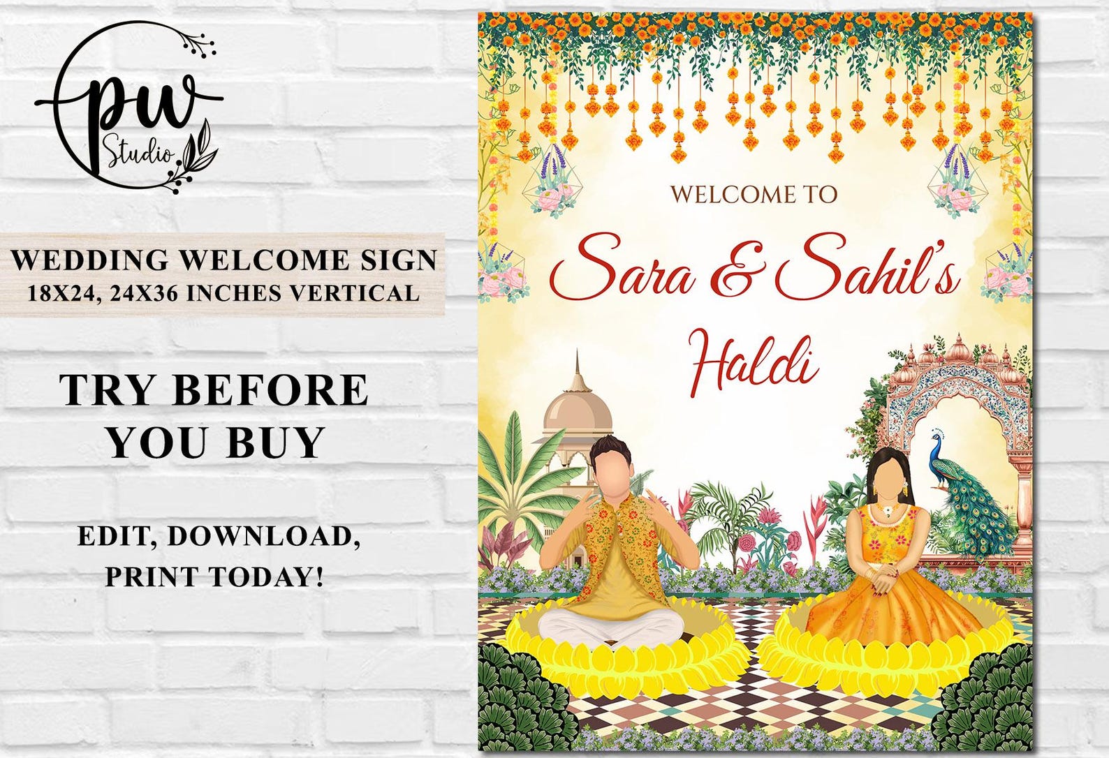 Welcome to Haldi Signs Wedding Haldi Posters, Haldi Welcome Board as ...
