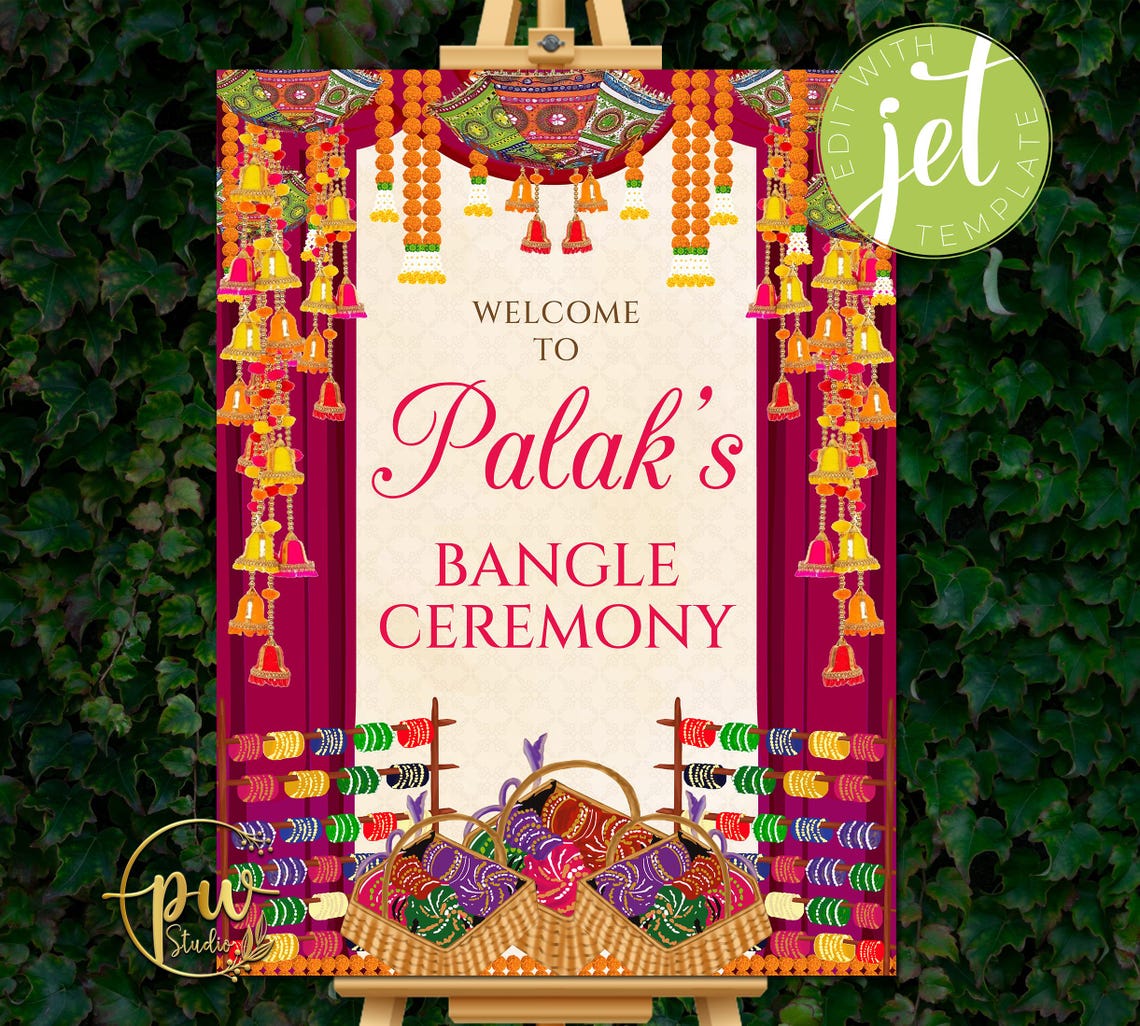 Choora Welcome Signs Bangle Ceremony Signs, Bangle Ceremony Welcome ...