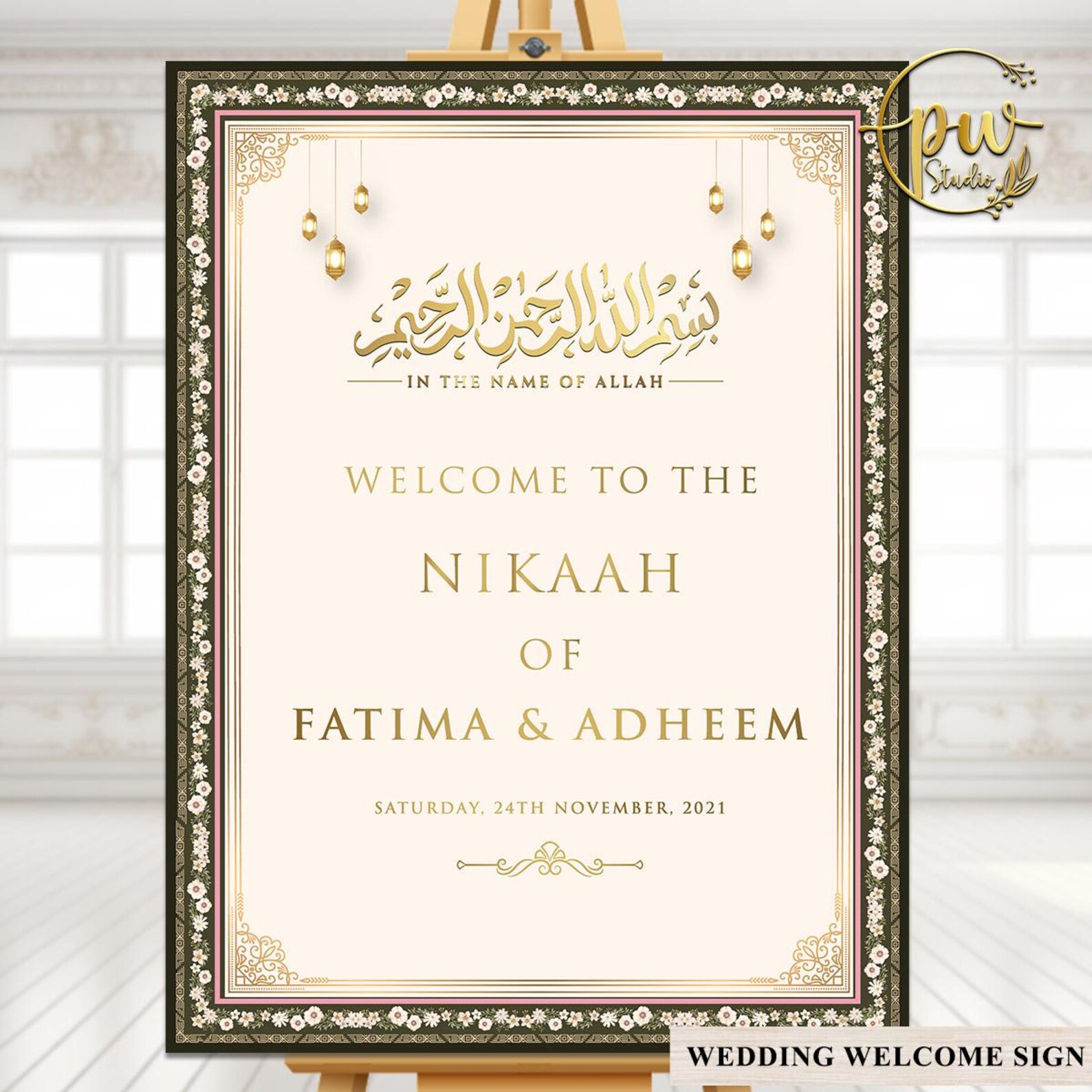 Nikah Welcome Sign, Muslim Welcome Sign Nikkah & Nikah Welcome Sign ...