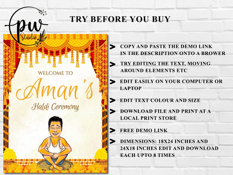 Boy Haldi Posters & Groom Haldi Signs, Welcome to Haldi Sign for Boy as ...