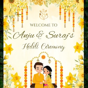 Haldi Welcome Sign, Indian Ceremony Poster (digital Download) - Etsy