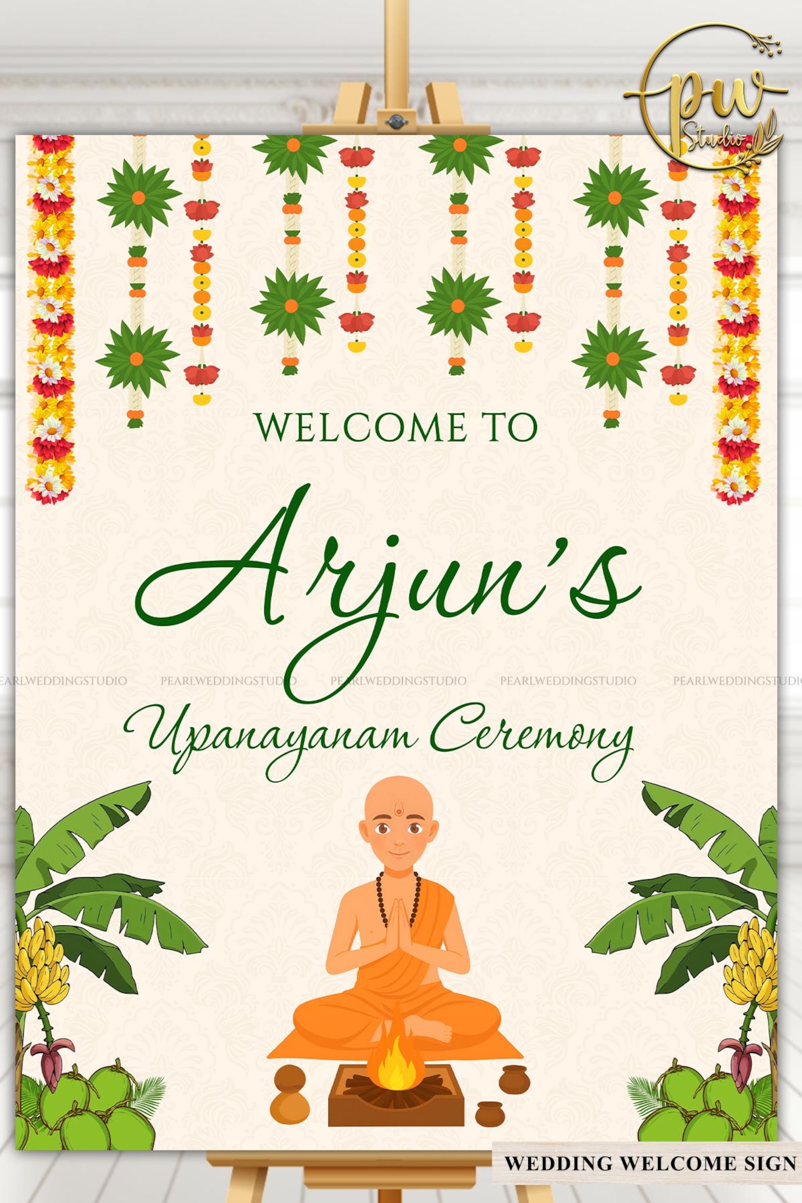 Printable Upanayanam Sign | Thread Ceremony Welcome Board | Yagnopavith ...