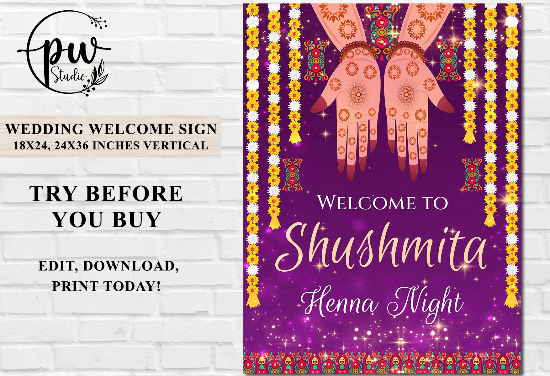 Mehndi Signs as Mehndi Poster, Mehndi Decor Sign as Mehendi Signs ...