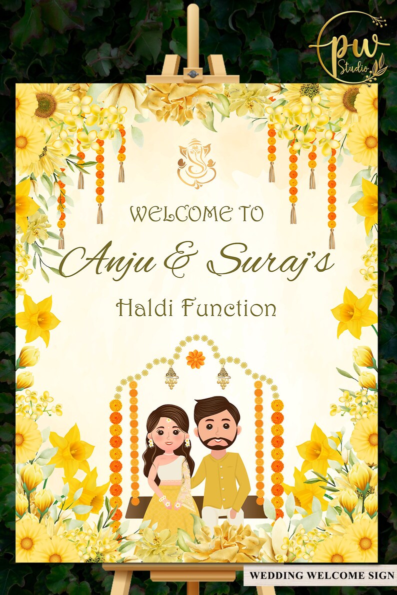 Haldi Posters as Welcome to Haldi Signs & Haldi Welcome Signs, Haldi ...