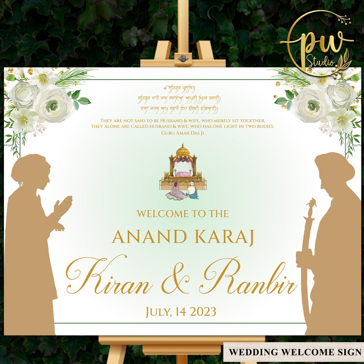 Anand Karaj Signs, Sikh Welcome Signs & Sikh Wedding Welcome Signs as ...