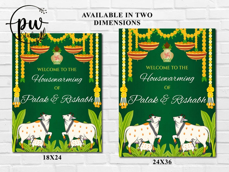 Indian Housewarming Welcome Sign, Telugu Gruhapravesham Poster (digital ...
