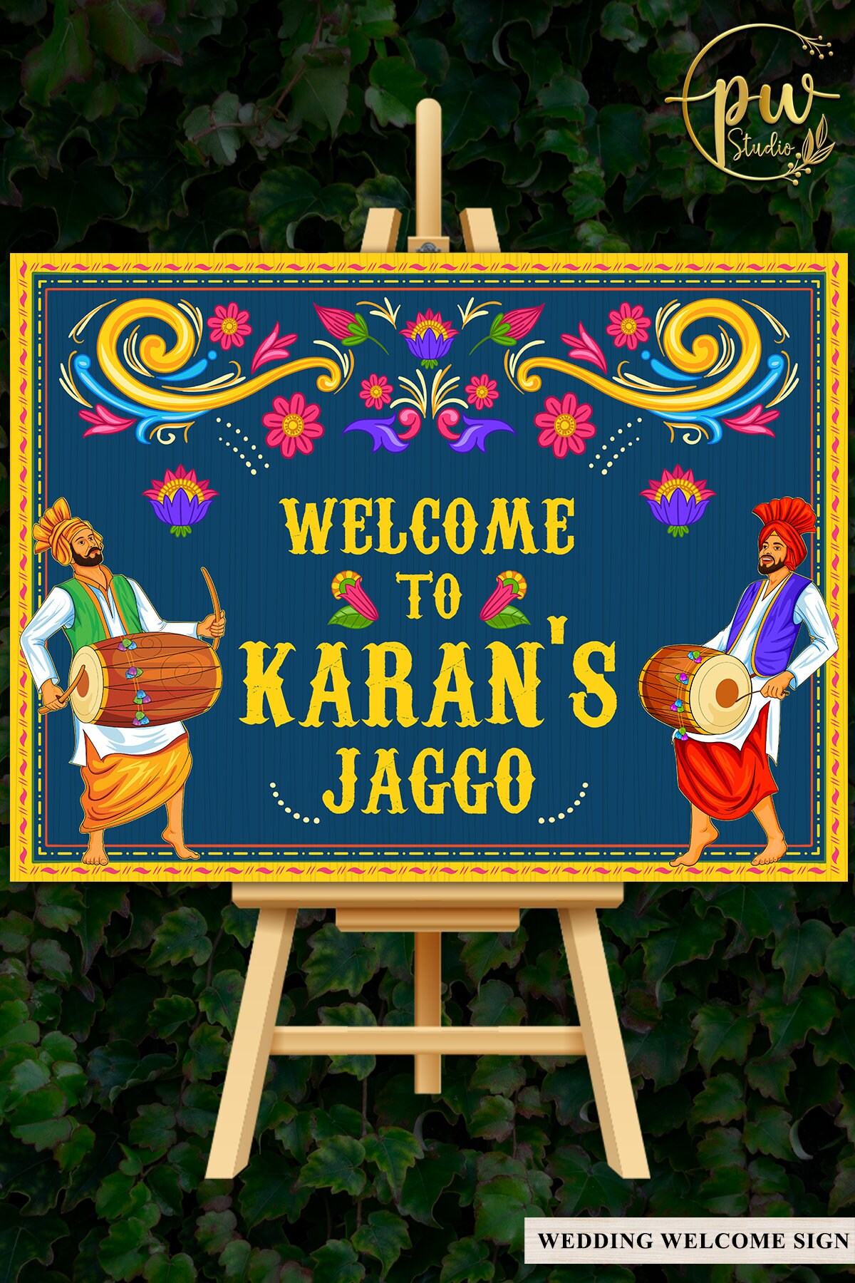 Sikh Wedding Decor Sign, Jago Sign Welcome as Jago Welcome Sign as ...