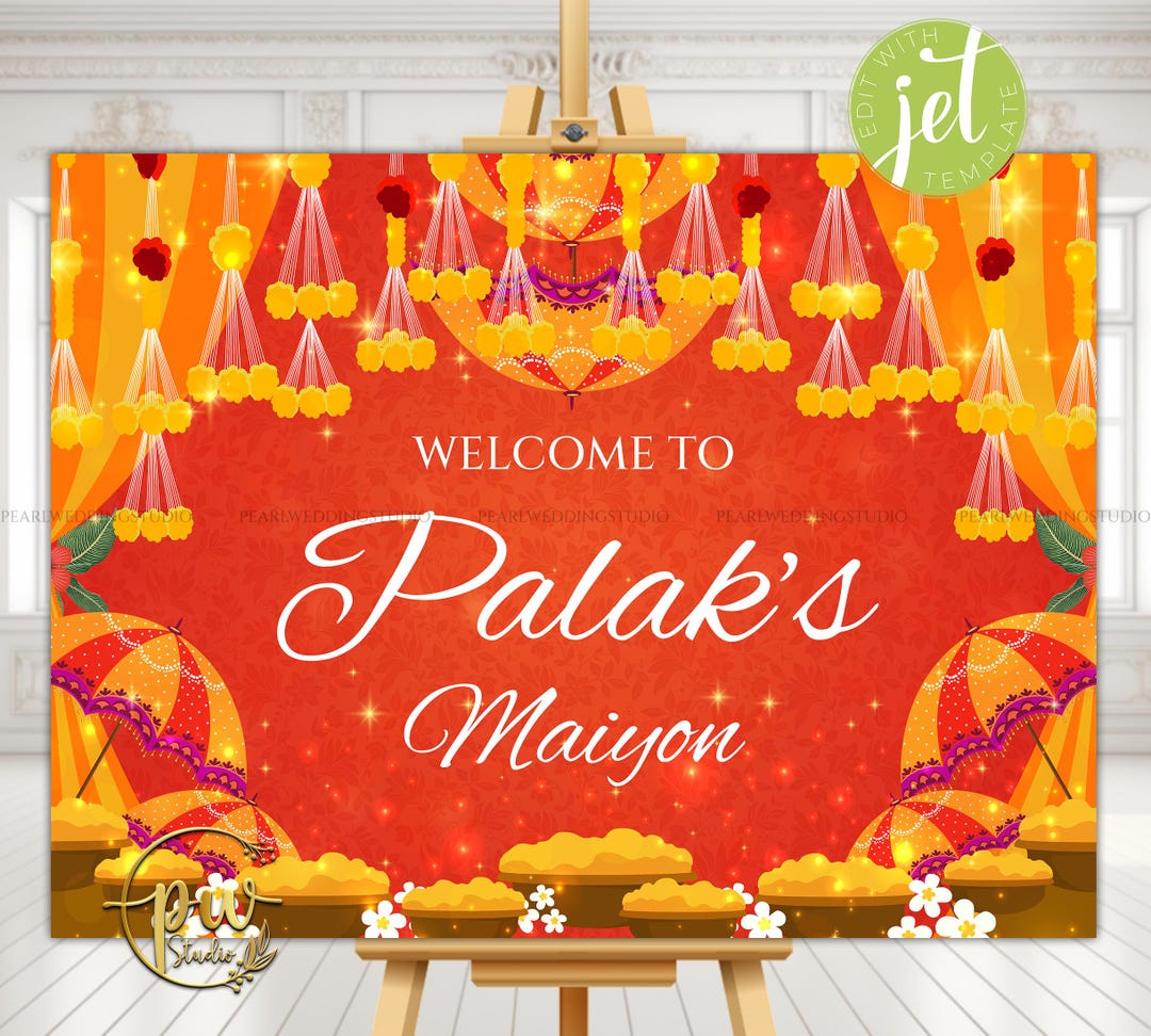 Maiyon Welcome Signs as Haldi Decoration, Haldi Welcome Board & Welcome ...