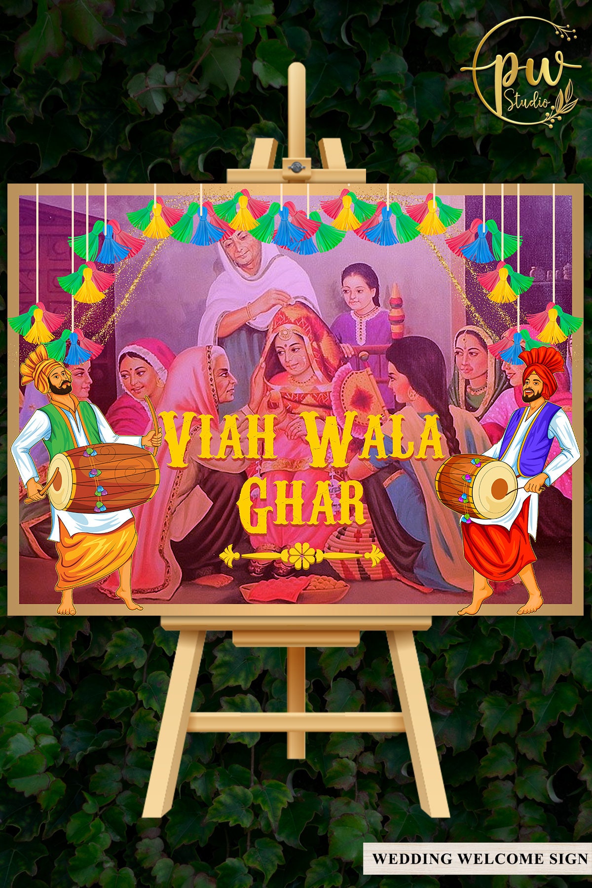 Sadi Kuri Da Viah Wala Ghar Jago Welcome Sign, Sade Munde Da Viah as ...