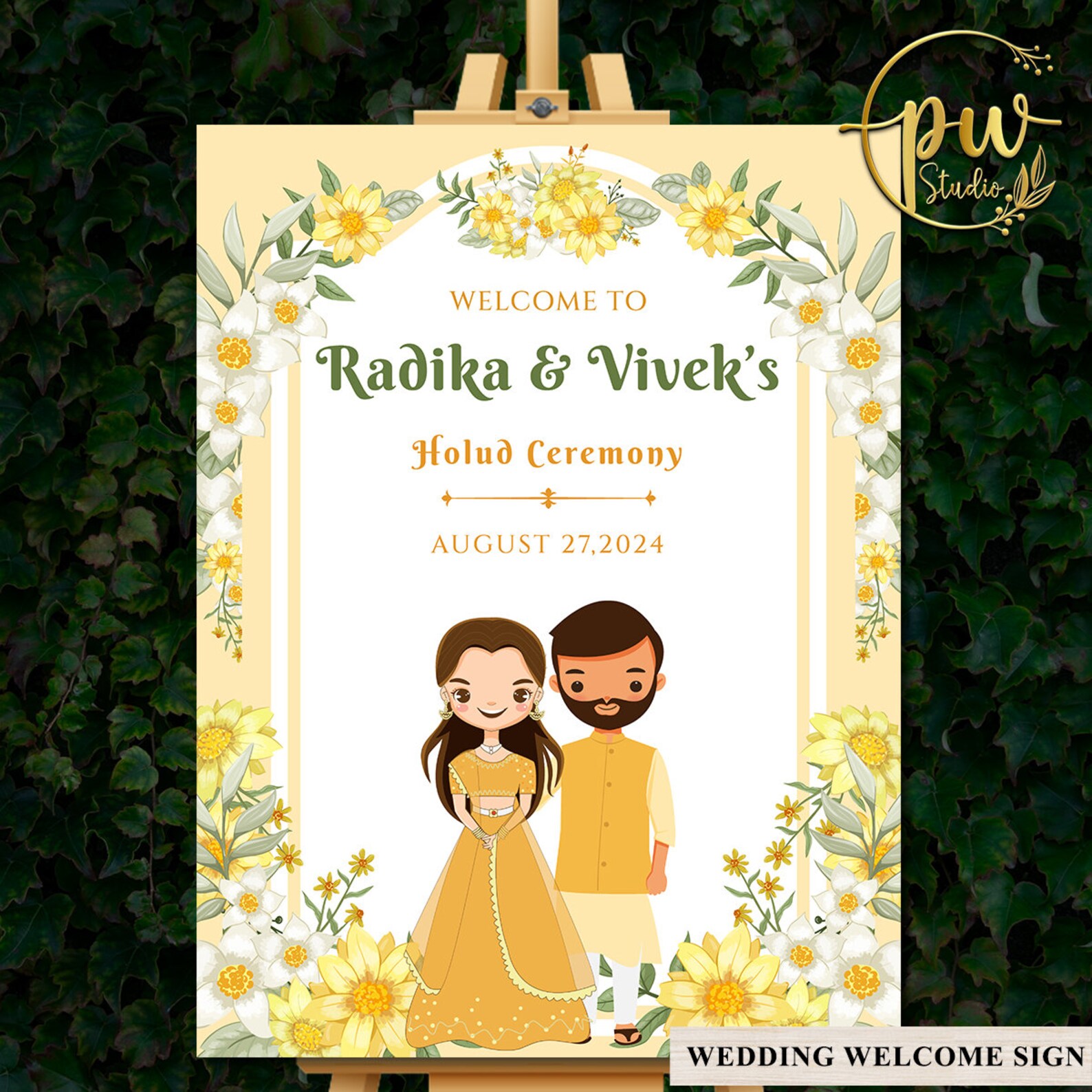 Haldi Welcome Decor Haldi Poster, Welcome to Haldi Signs & Welcome ...