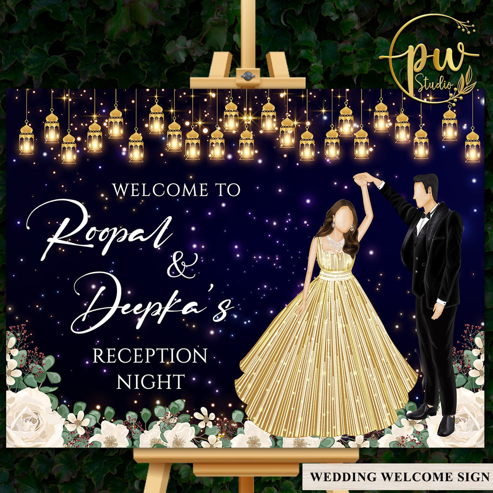 Indian Reception Sign & Indian Wedding Reception Sign, Indian Reception ...