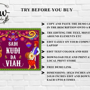 Sadi Kuri Da Viah Punjabi Wedding Welcome Sign, Viah Wala Ghar Sign ...