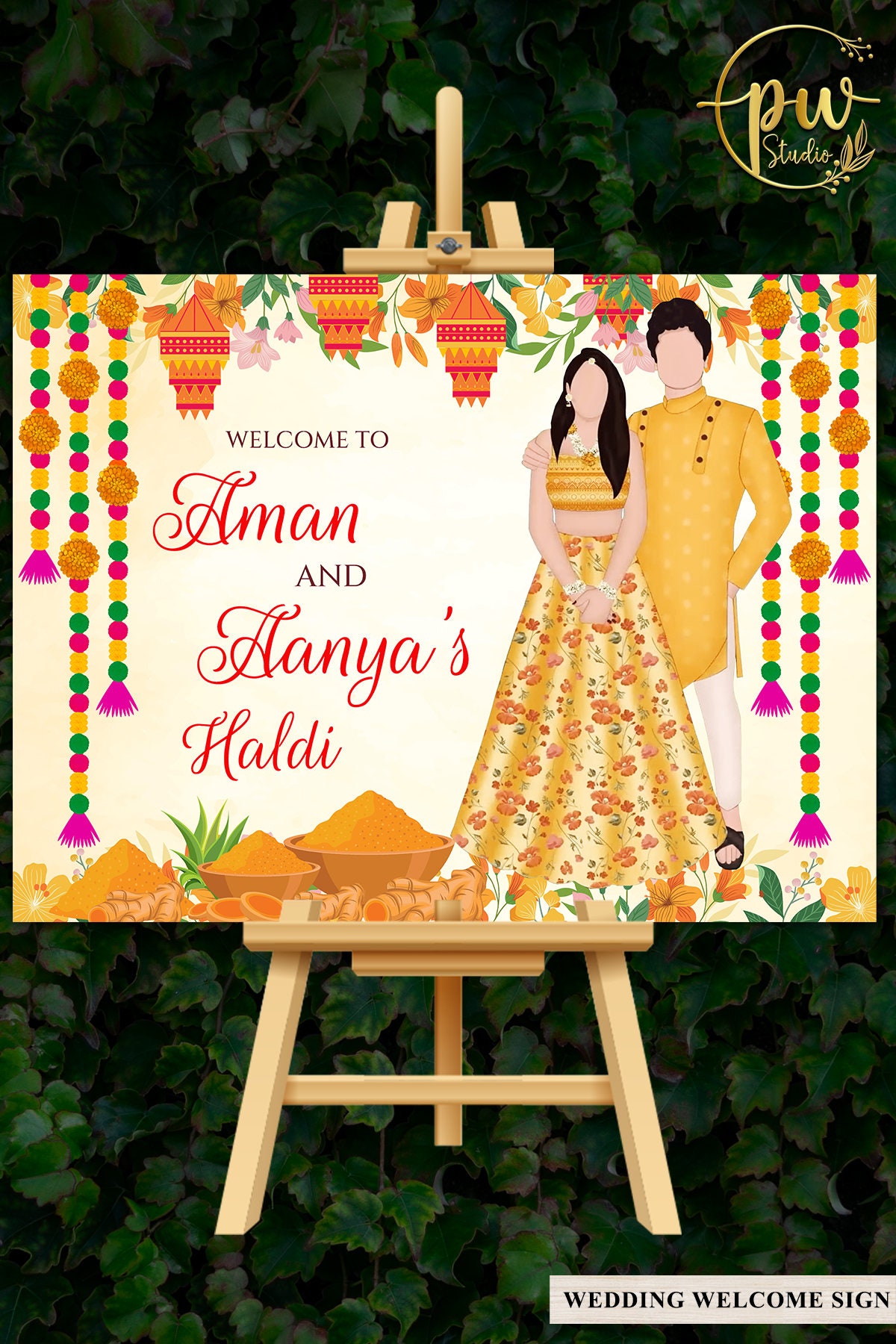 Haldi Welcome Sign as Haldi Decoration as Haldi Decor, Couple Haldi ...