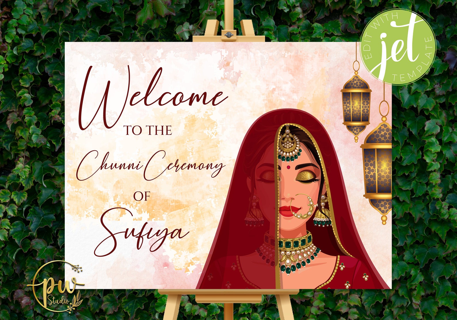 Welcome to Chunni Ceremony, Chunni Signage Sikh Ceremony Sign & Chunni ...