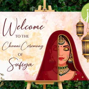 Welcome to Chunni Ceremony, Chunni Signage Sikh Ceremony Sign & Chunni ...