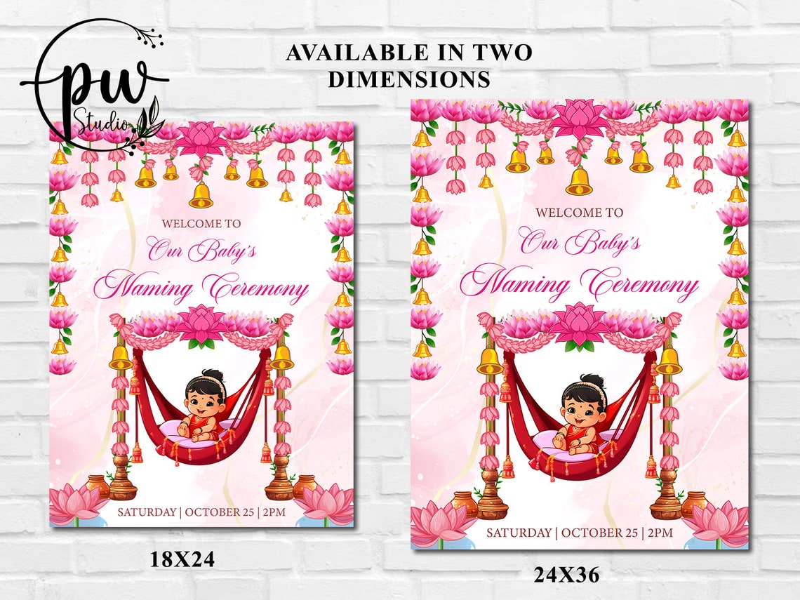 Baby Naming Ceremony Welcome Sign Cradle Ceremony Sign, Namkaran ...