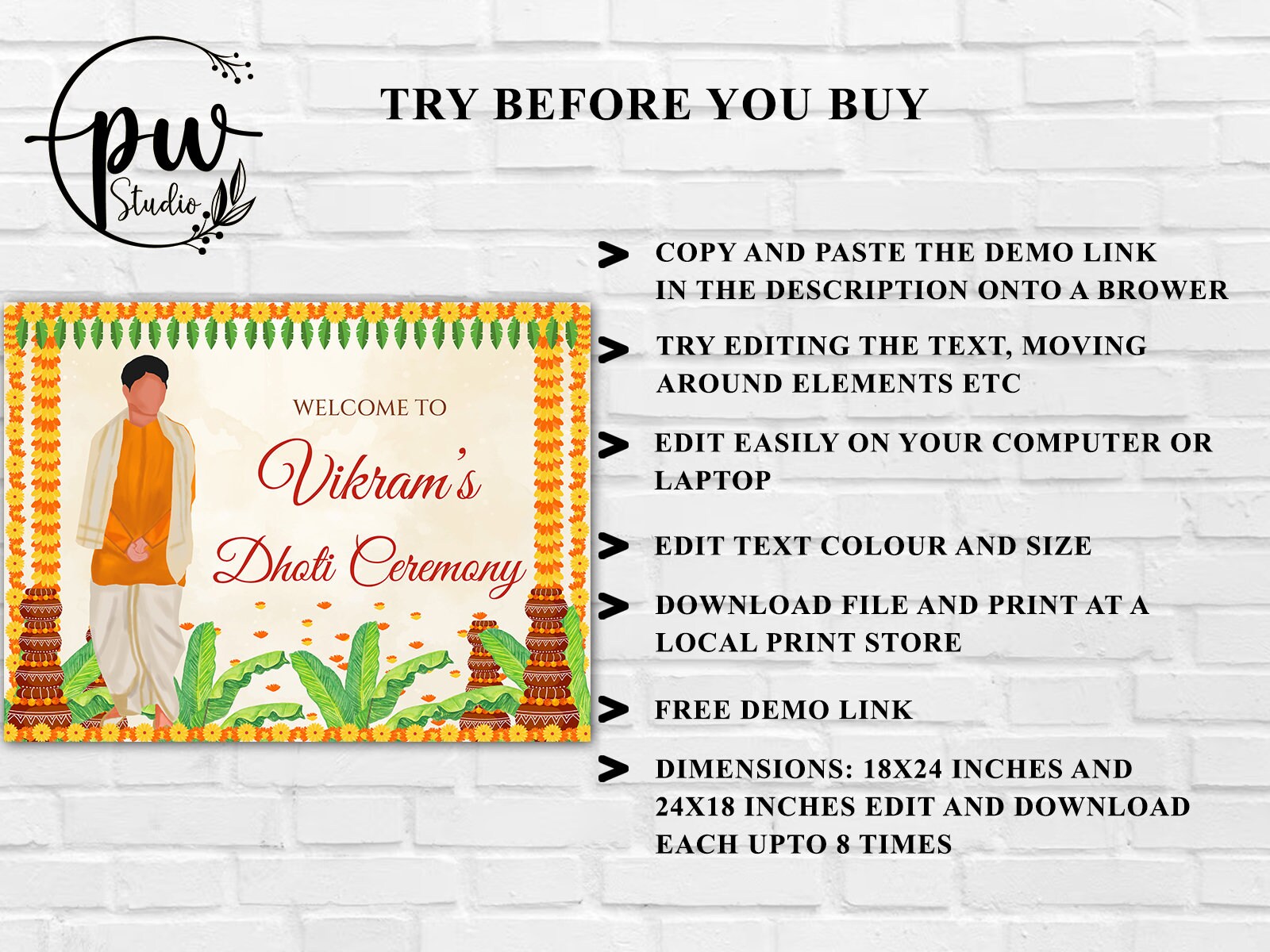 Pancha Kattu Welcome Sign as Panchalu Welcome Sign, Dhoti Function ...