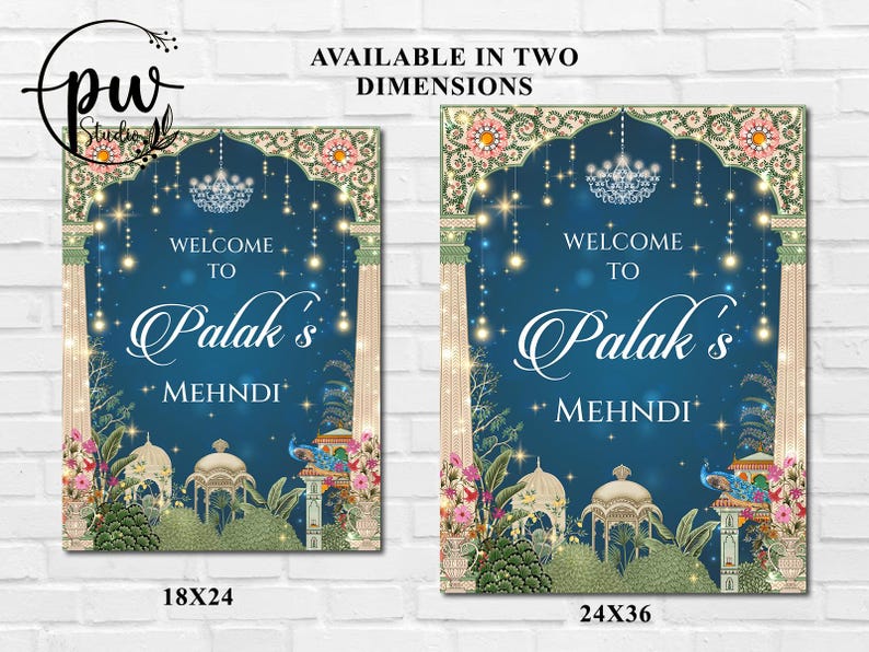 Mehndi Welcome Signs as Mehndi Decor, Mehndi Posters & Mehendi Welcome ...