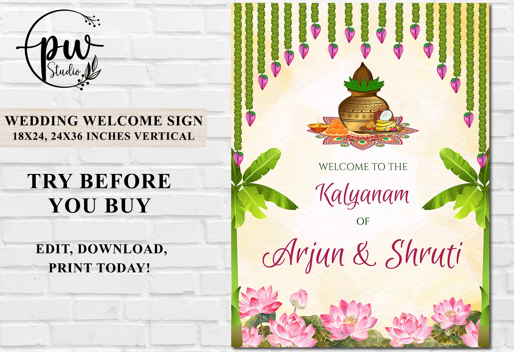 South Indian Wedding Signs, Tamil Welcome Signs, Indian Welcome Tamil ...