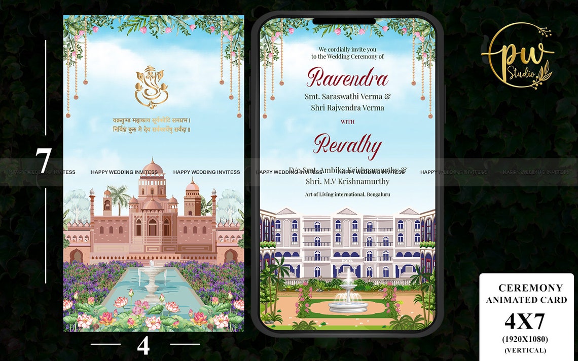 Indian Wedding Invites Digital Reception Card, Indian Reception ...