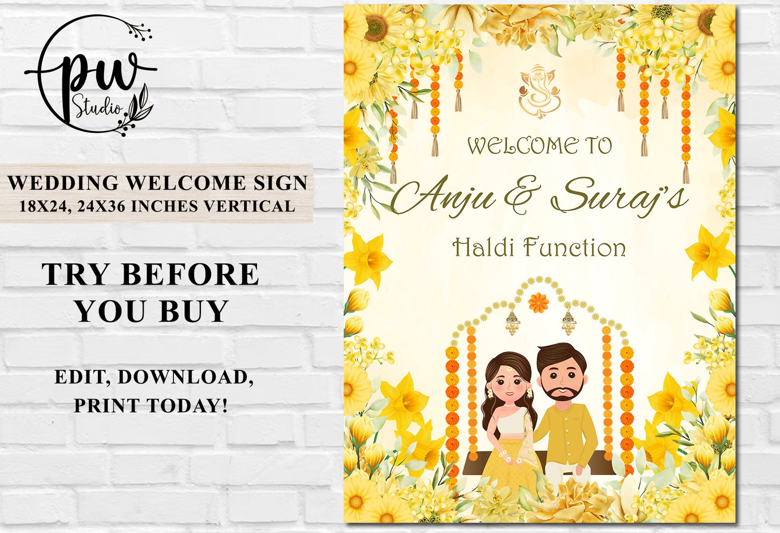 Haldi Posters as Welcome to Haldi Signs & Haldi Welcome Signs, Haldi ...