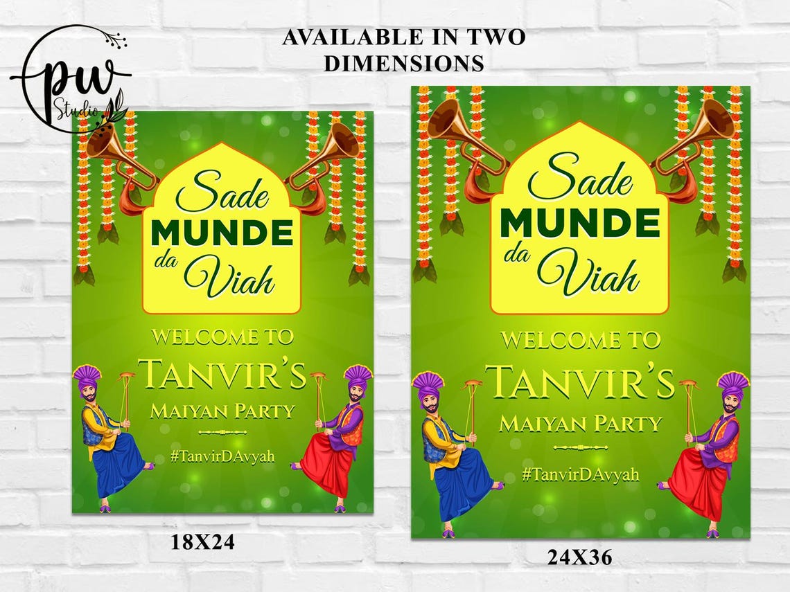 Punjabi Wedding Sign Jago Welcome Signs, Jaggo Signs Sade Munde Da Viah ...
