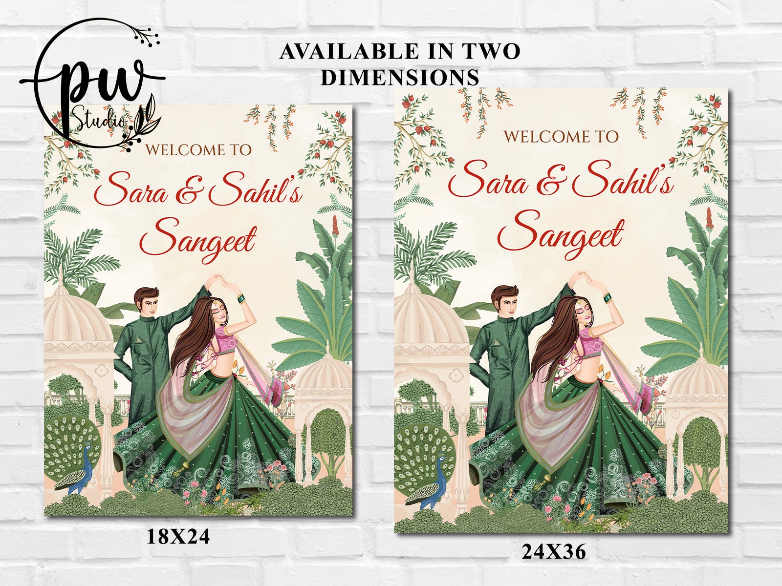 Indian Sangeet Signs Welcome to Sangeet Decor, Sangeet Welcome Sign ...