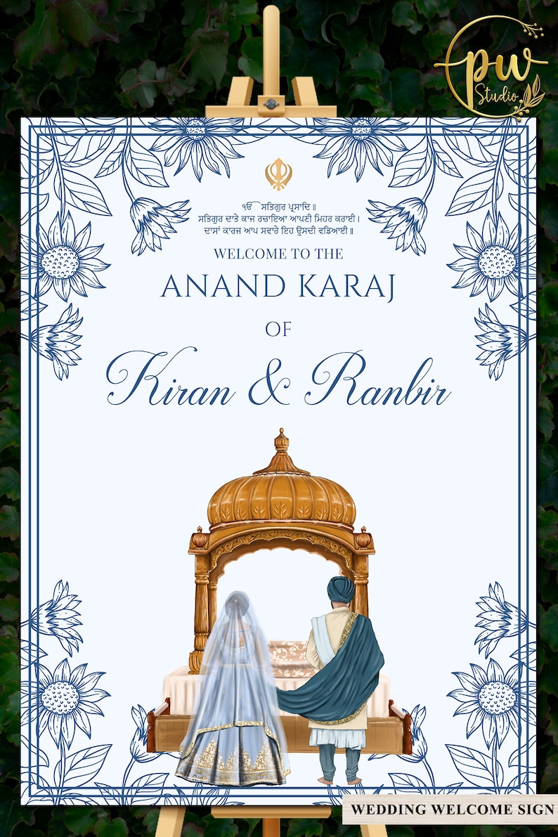 Anand Karaj Signs, Sikh Welcome Signs & Sikh Wedding Welcome Signs as ...