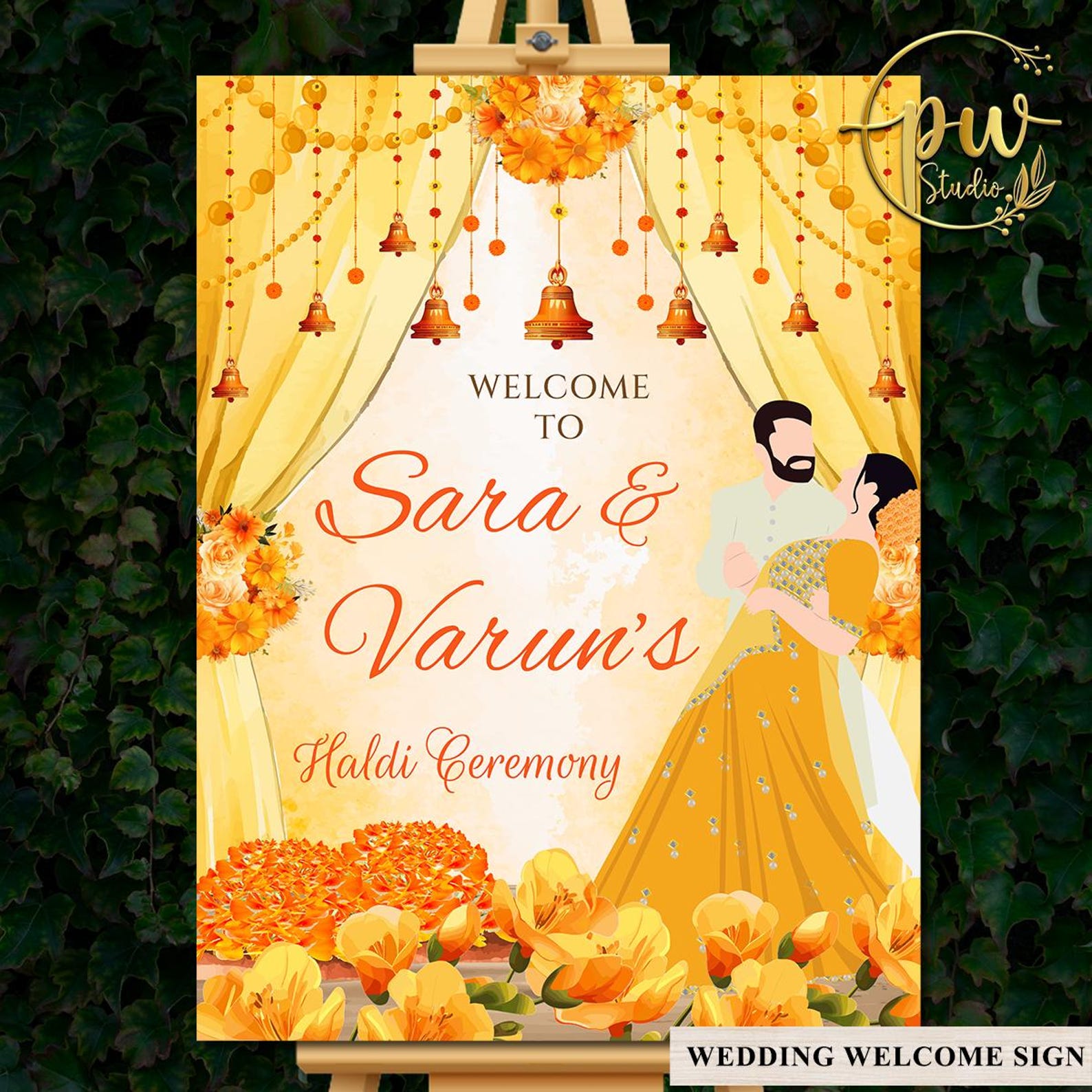 Haldi Welcome Board & Welcome to Haldi Sign Pithi Welcome Sign as Haldi ...