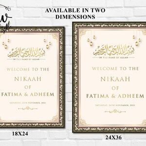 Nikah Welcome Sign, Muslim Welcome Sign Nikkah & Nikah Welcome Sign ...