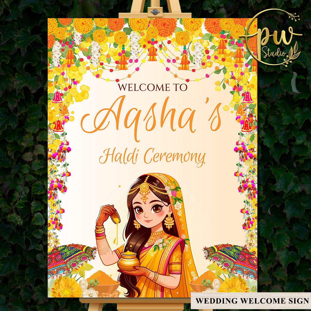 Wedding Haldi Welcome Signs Haldi Decoration, Haldi Posters as Welcome ...