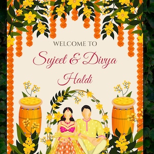 Haldi Posters as Welcome to Haldi Signs & Haldi Welcome Signs, Haldi ...