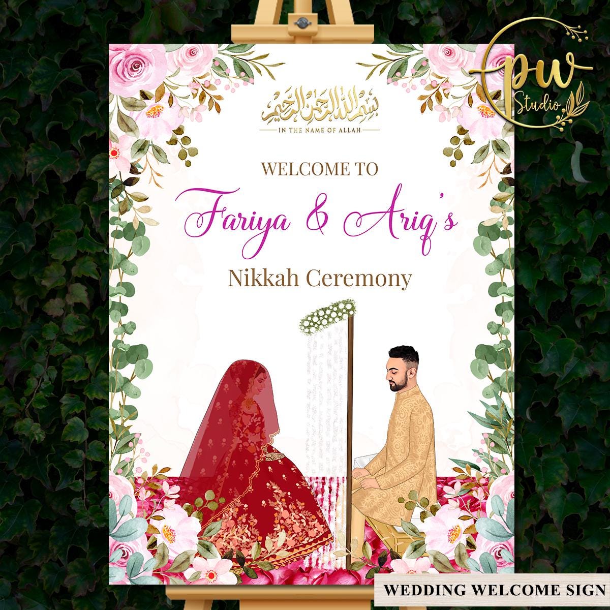 Nikkah Signages, Muslim Wedding Sign as Nikah Welcome Sign, Muslim ...