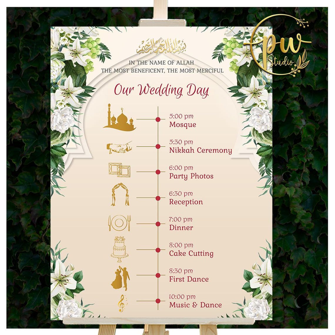 Muslim Wedding Program, Nikkah Program Wedding & Nikkah Timeline ...