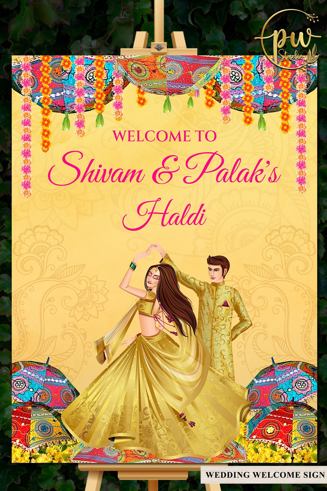Couple Haldi Signages Pithi Signages Haldi Decoration As Haldi Decor
