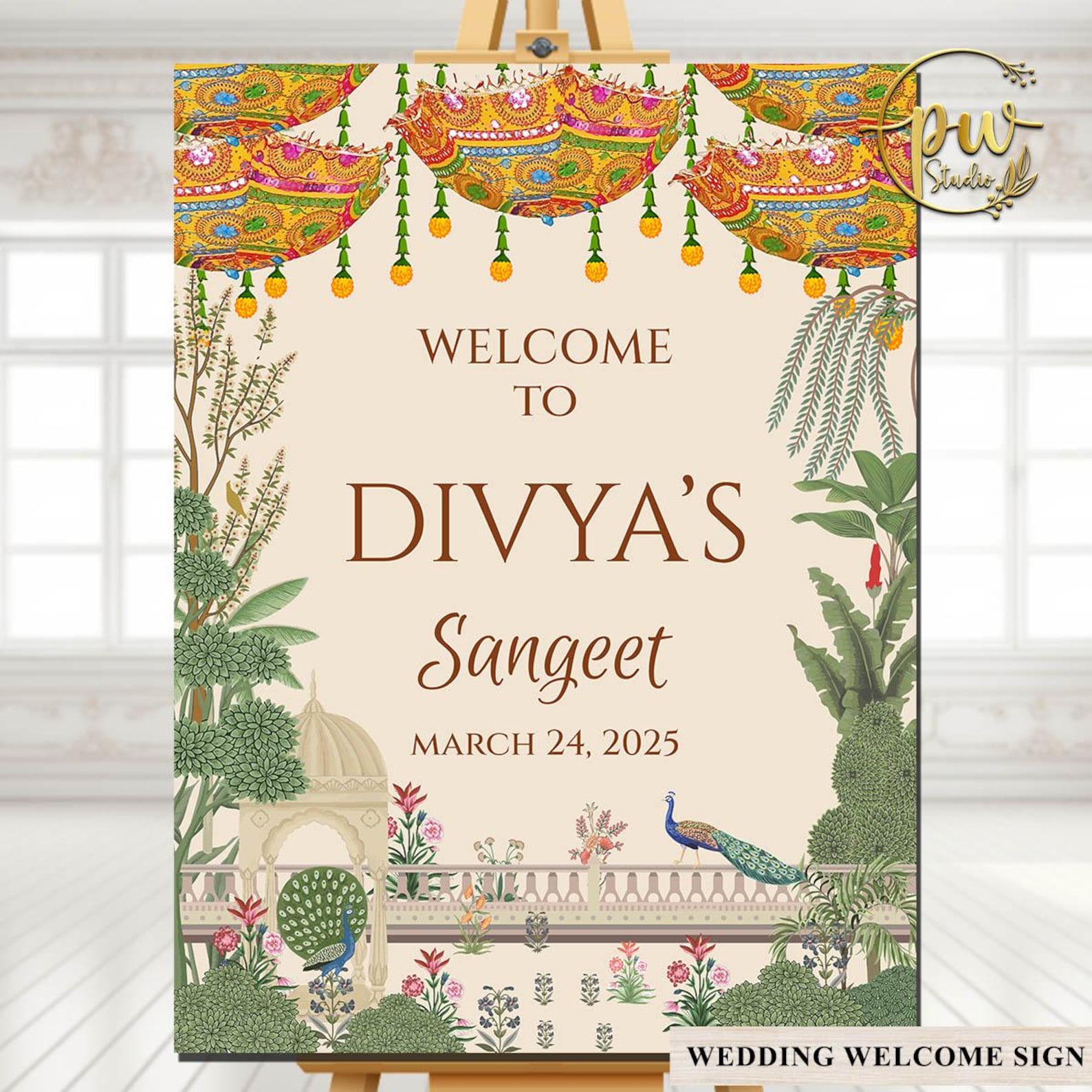 Sangeet Welcome Sign Indian Sangeet Decor, Indian Sangeet Sign as ...