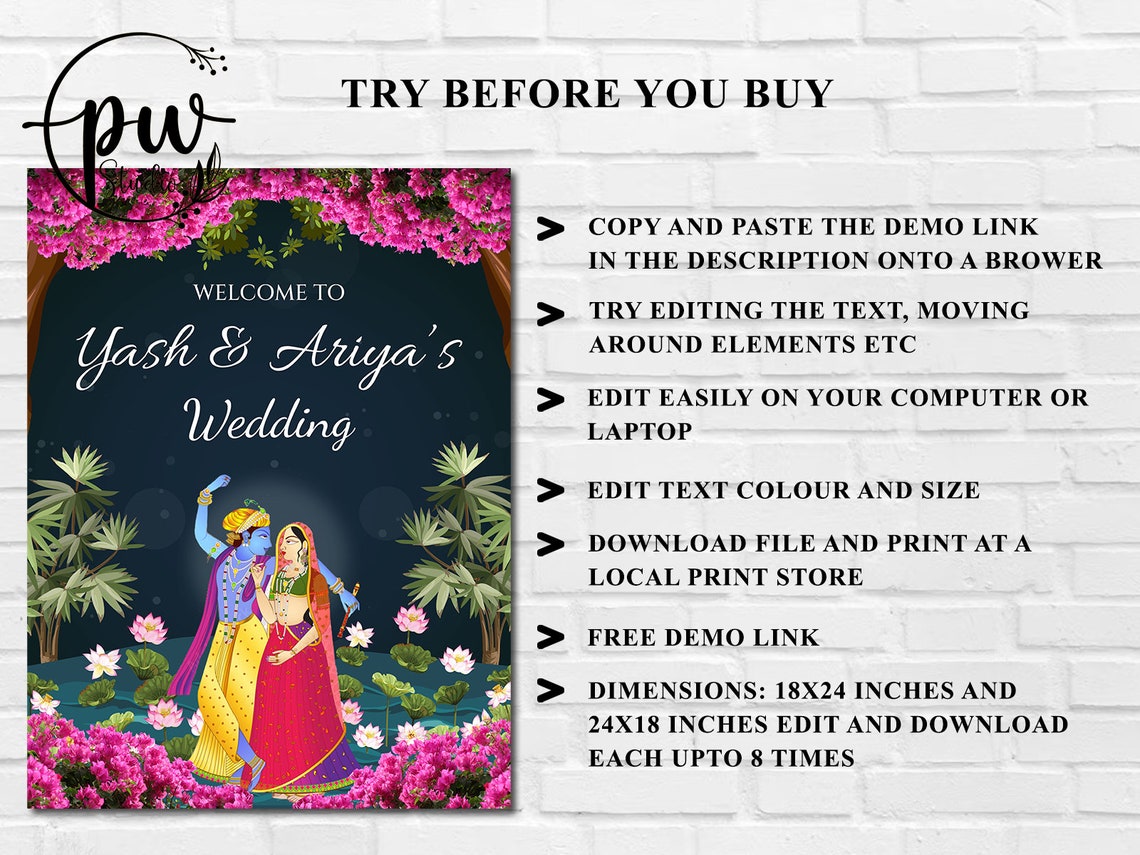 Hindu Wedding Signs & Hindu Welcome Signs, Wedding Welcome Sign Indian ...