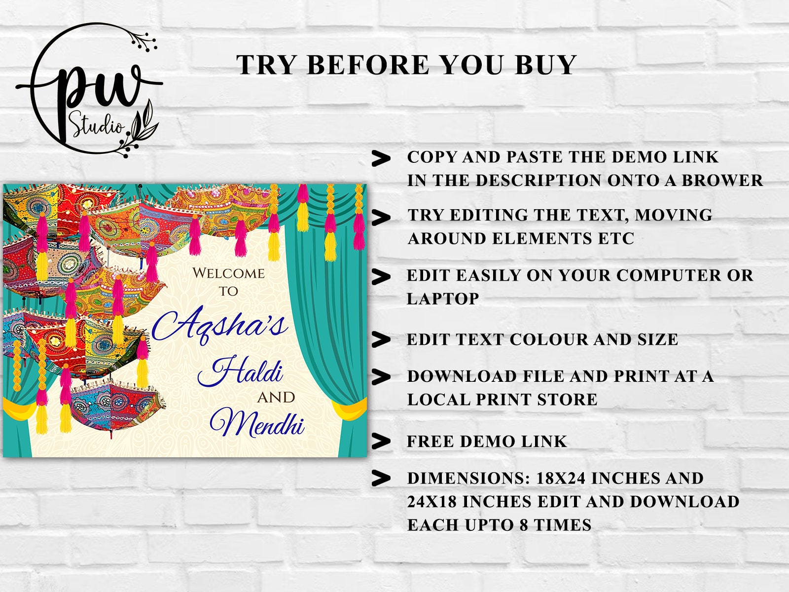 Mehndi Signs as Mehndi Poster, Mendhi Umbrella Desi Decor as Mehendi ...