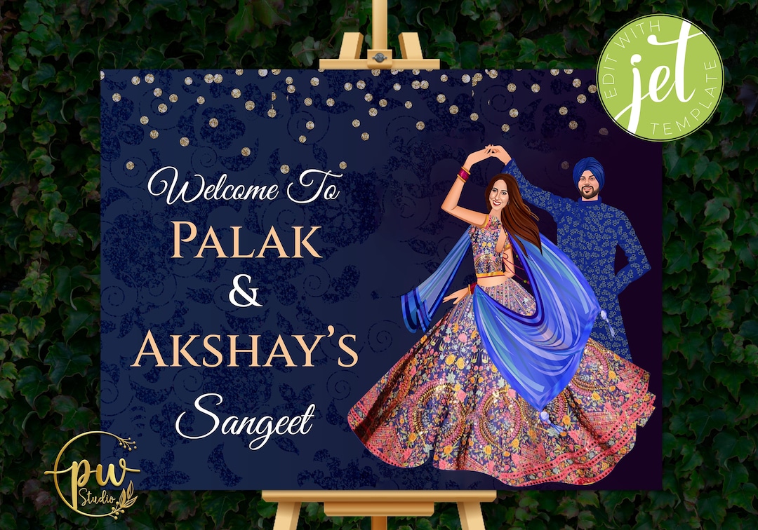 Sangeet Signs & Sangeet Welcome Sign, Sangeet Decor as Sangeet Poster ...