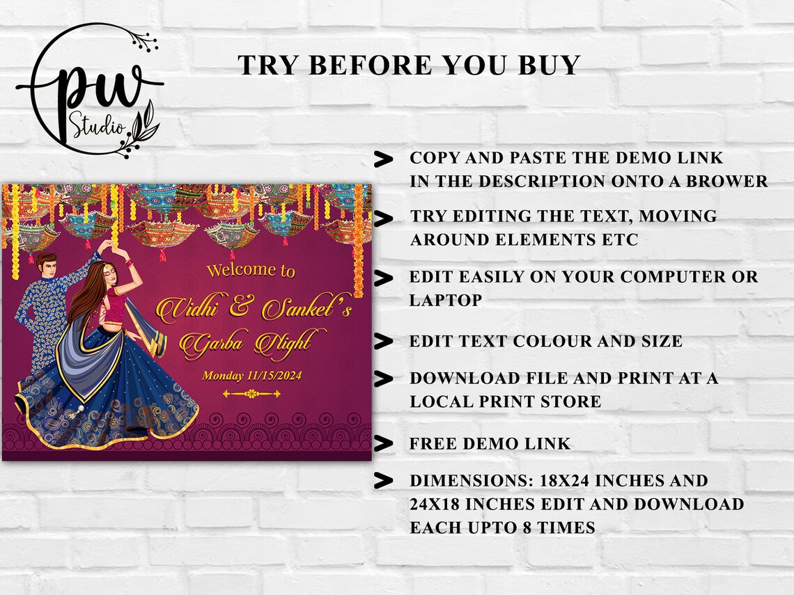Welcome Garba Wedding Sign Navratri Welcome Signs as Dandiya Welcome ...