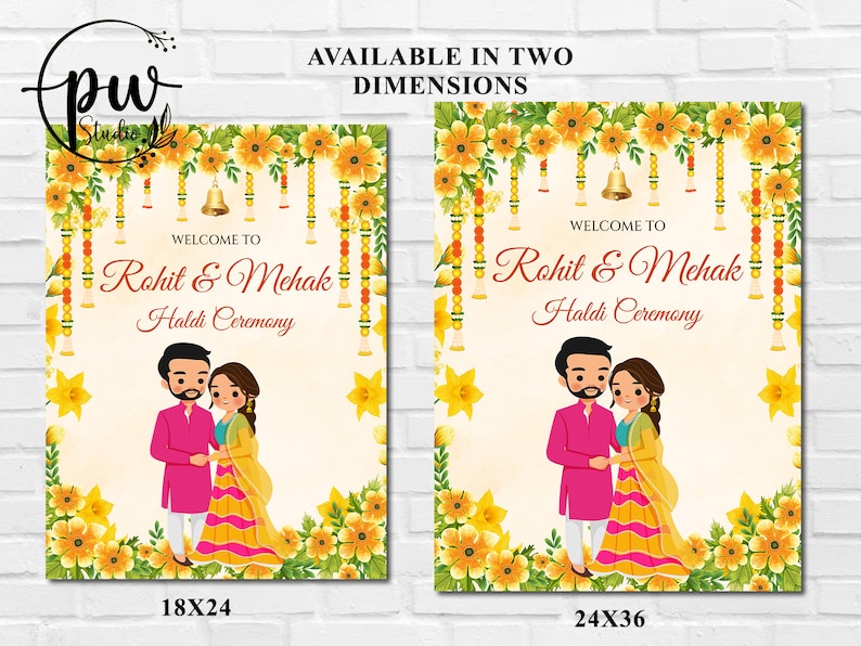 Haldi Welcome Sign Haldi Poster, Welcome to Holud Sign & Welcome Pithi ...