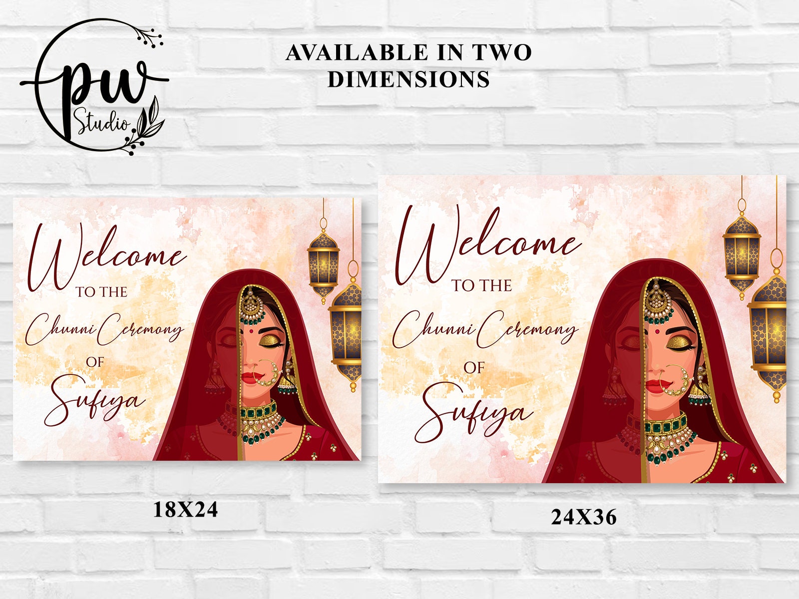 Welcome to Chunni Ceremony, Chunni Signage Sikh Ceremony Sign & Chunni ...