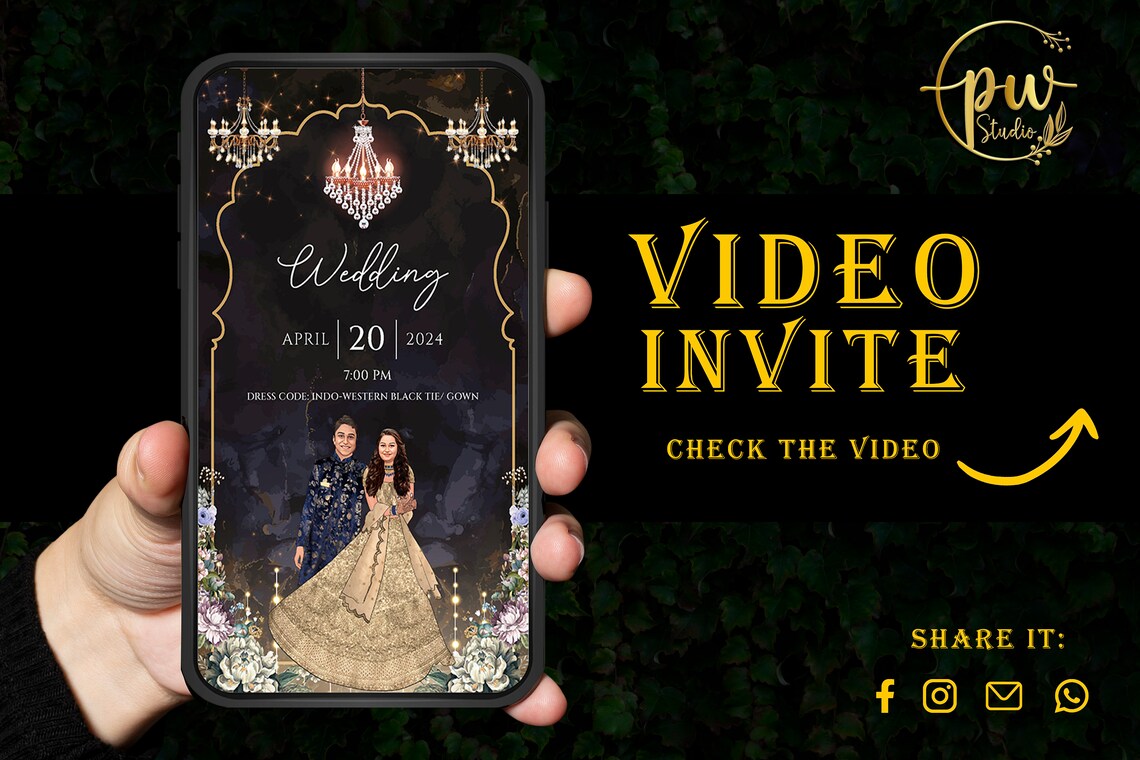 Indian Wedding Invites Digital Reception Card, Indian Reception ...