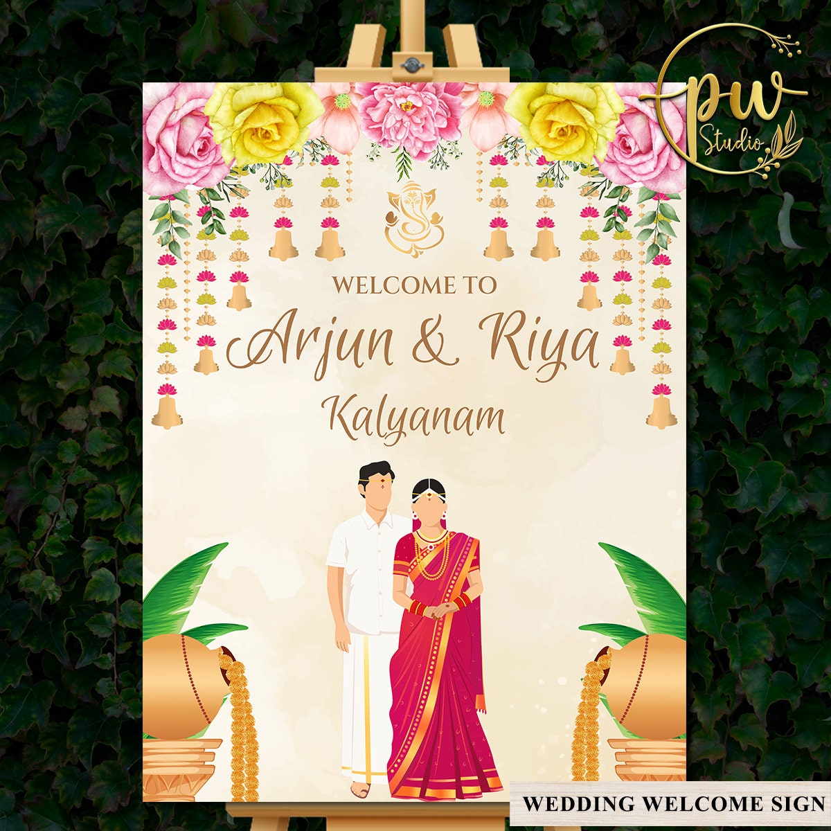 South Indian Wedding Welcome Signs Kalyanam as Tamil Welcome Sign ...