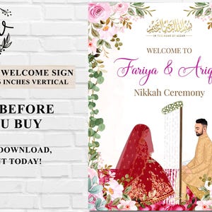 Nikkah Signages, Muslim Wedding Sign as Nikah Welcome Sign, Muslim ...