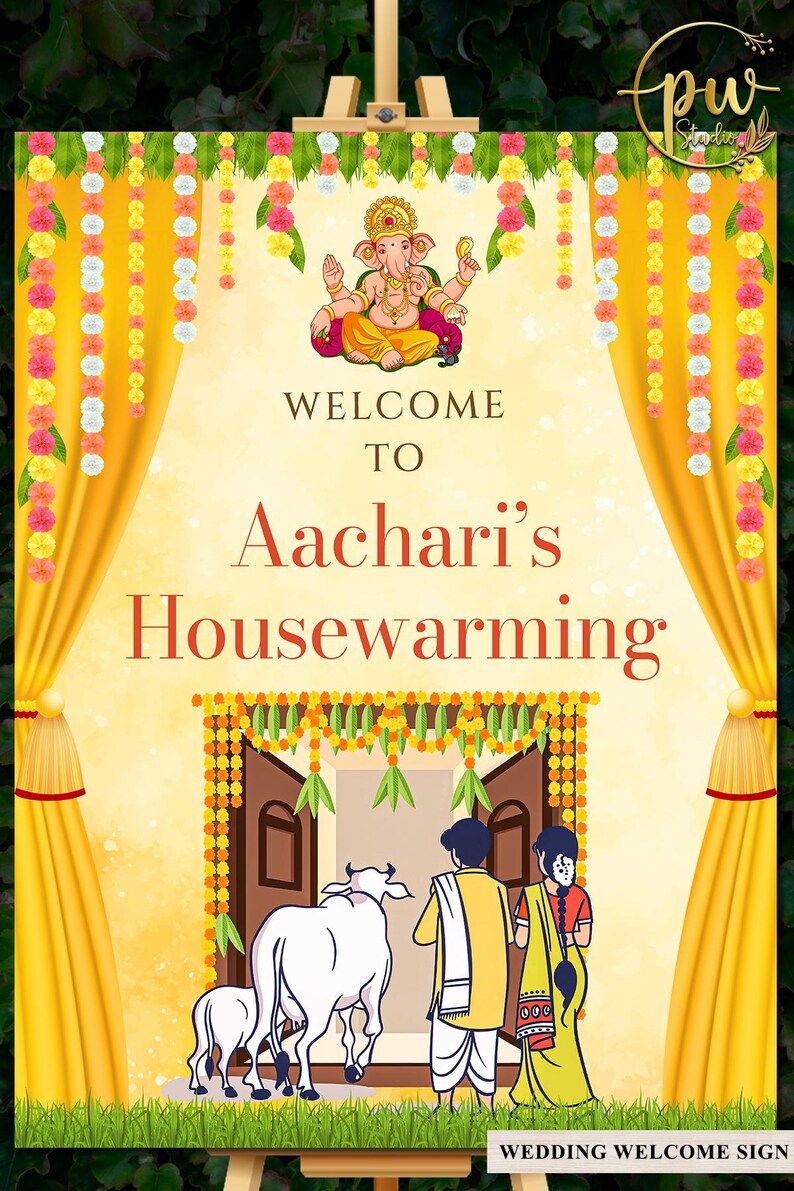 Indian Housewarming Welcome Board Housewarming Poster, Indian ...
