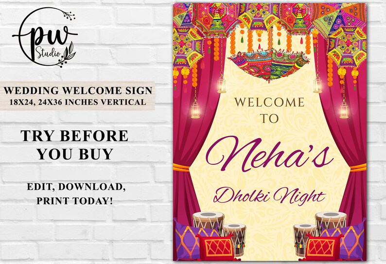 Dholki Welcome Signs as Dholak Welcome Signs, Muslim Dholki Decor Signs ...